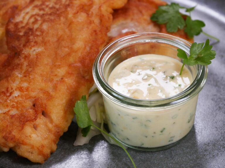 Knuspriger Backfisch in Bierteig mit Remoulade - Mehr Genuss